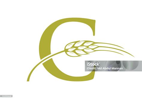 편지 C 농업 로고 농업 표지판 알파벳 C 템플릿 벡터 기호와 농업 로고 계절에 대한 스톡 벡터 아트 및 기타 이미지 계절