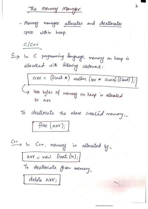 Heap Management In Compiler Construction