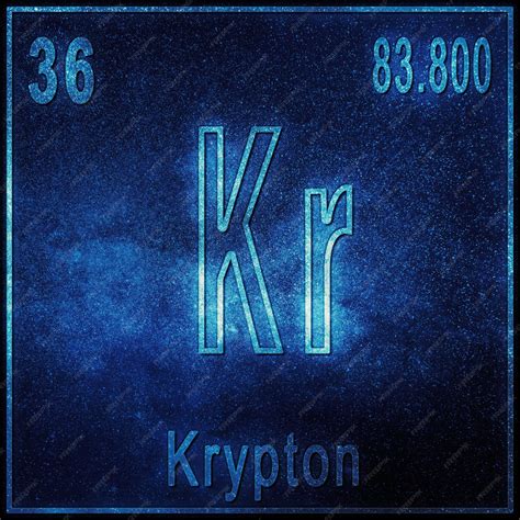 Premium Photo Krypton Chemical Element Sign With Atomic Number And