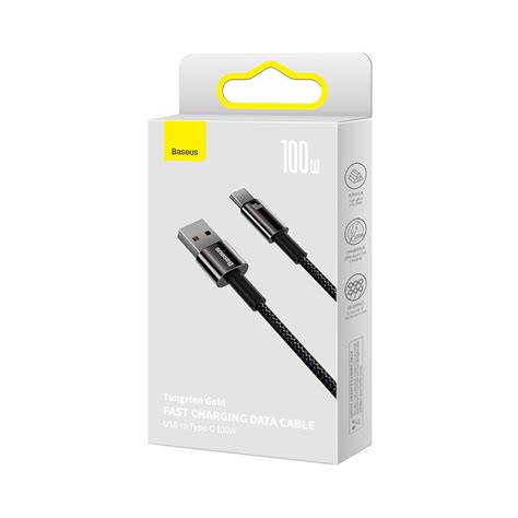 Купить Кабель Baseus Tungsten Gold Fast Charging Data Cable Usb To Type C 100w 2m с доставкой в