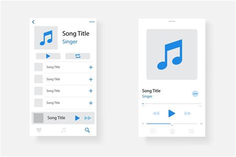 Premium Vector Audio Player Interface Music Player App Interface Social Media Screen Template