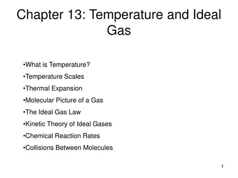Ppt Chapter 13 Temperature And Ideal Gas Powerpoint Presentation