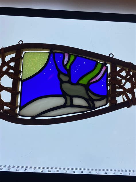 Stained Glass Wolf Snowshoe Etsy