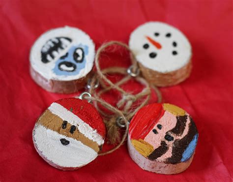Rustic Christmas Ornaments Pack Of 4 Wooden Ornaments Etsy