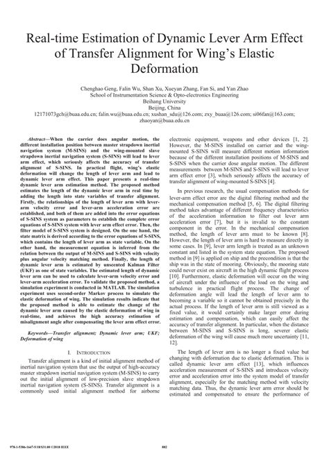 Pdf Real Time Estimation Of Dynamic Lever Arm Effect Of Transfer