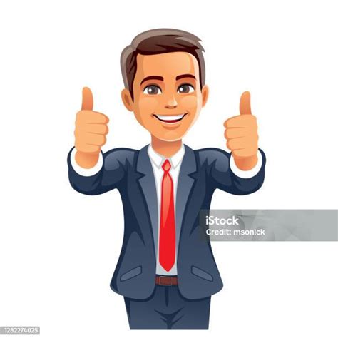 사업가 엄지 손가락 남자에 대한 스톡 벡터 아트 및 기타 이미지 남자 만화 수트 Istock