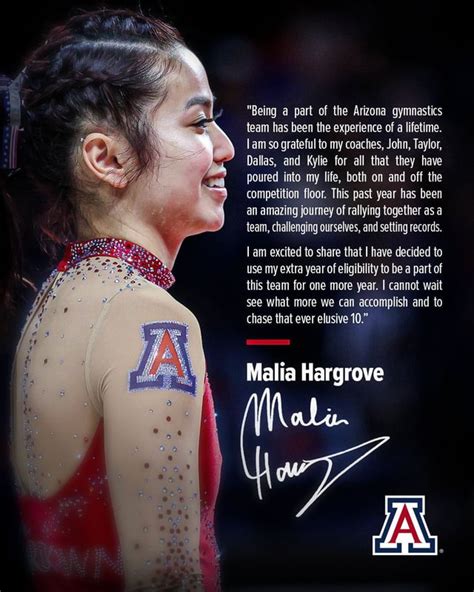 Malia Hargrowe Returns For A Fifth Year At Arizona Rgymnastics