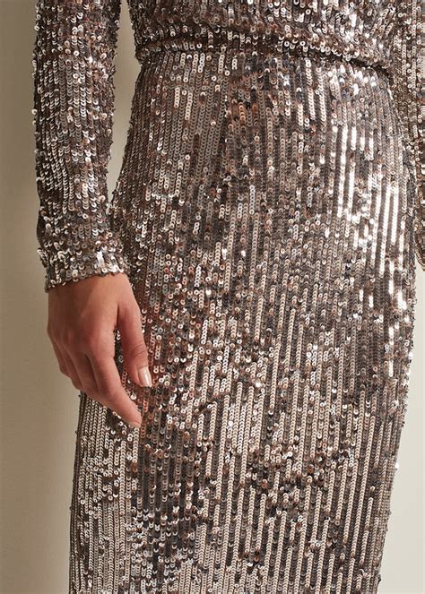 Milani Sequin Pencil Midi Skirt Phase Eight Uk
