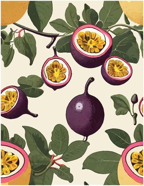 Premium Vector Illustration Of A Passion Fruit Pattern
