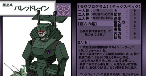 Tfp】 【tfp】駆逐兵 バレッドレイン 関谷一成のイラスト Pixiv