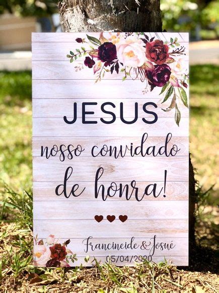 Placa Casamento Jesus Nosso Convidado De Honra Elo7 Produtos