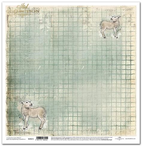 Papier scrapbooking SL912 1 Seria Wokół farmy zwierzęta akwarele