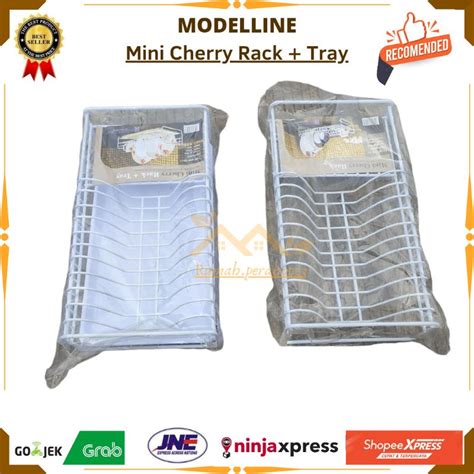 Jual MODELLINE Rak Piring Gelas Mini Cherry Rak Tray Polos Rak Piring Kecil Minimalis Rak