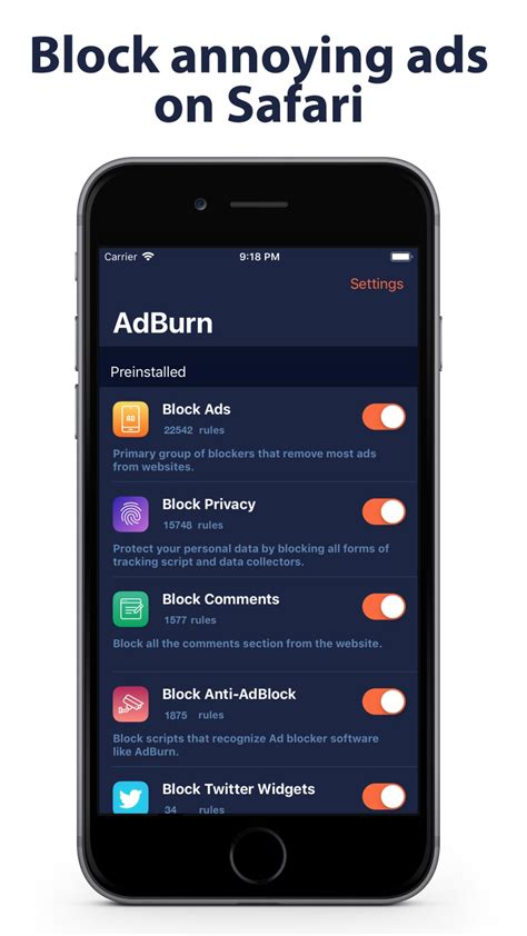Iphone 용 Adburn Adblock Block Ads 다운로드