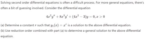 Solved Solving Second Order Differential Equations Is Often
