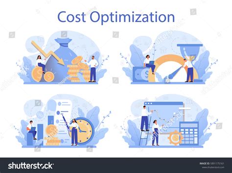 Cost Optimization Concept Set Idea Financial Stock Vector Royalty Free