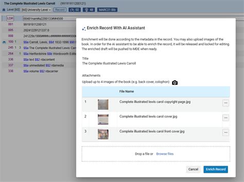 The Ai Metadata Assistant In The Metadata Editor Ex Libris Knowledge