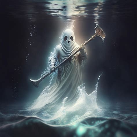 Premium Ai Image A Painting Of A Ghost With A Flag On His Shoulder