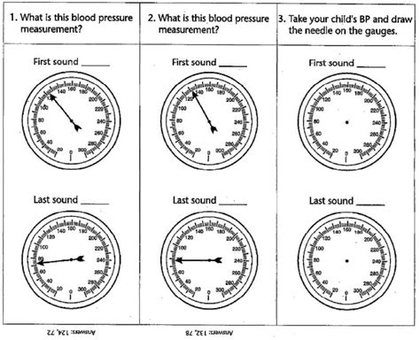 Reading A Sphygmomanometer Worksheet Math Problem To Print