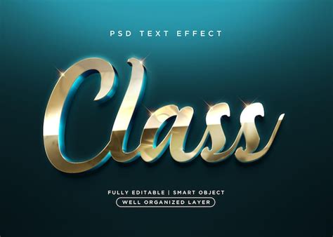 Premium Psd 3d Style Class Text Effect