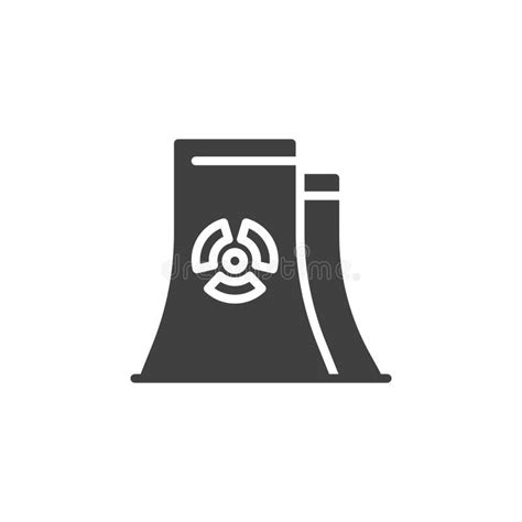 Nuclear Power Plant Emitting Radiation Vector Icon Stock Vector
