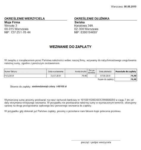 Czy Wezwanie Do Zapłaty Musi Być Podpisane Sprawdź lipiec 2025