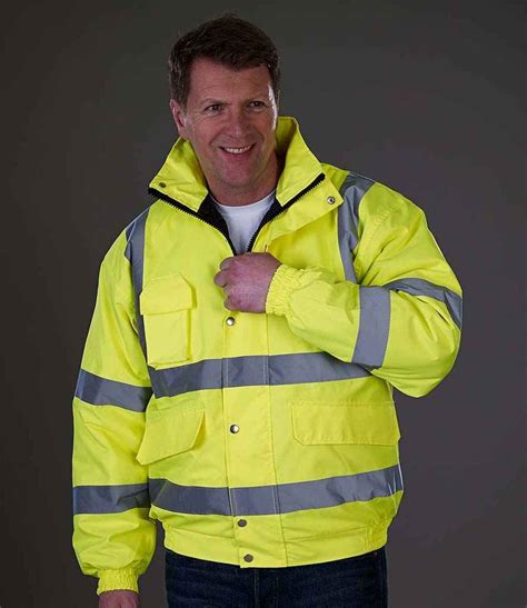 Yoko Hi Vis Classic Bomber Jacket Yellow