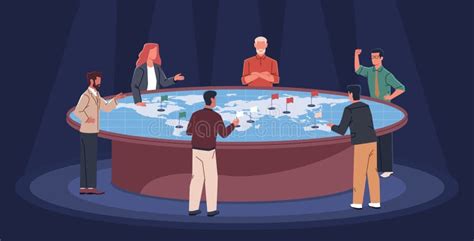 Political Scene Representatives Of Different Parties Confer Around