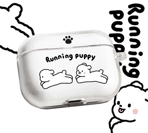 강아지 말티즈 비숑 일러스트 에어팟프로2 123세대 화이트 옐로 오렌지 핑크 노랑 민트 퍼플 네이비 블랙 투명하드 반투명 젤리 케이스 남친 여친 선물 생일선물 예쁜케이스