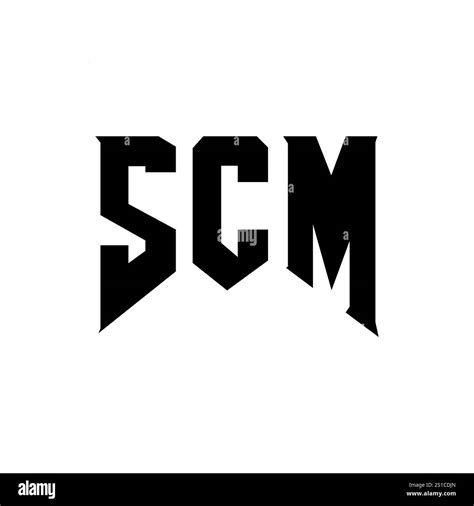 scm letter logo design for technology company scm logo design black