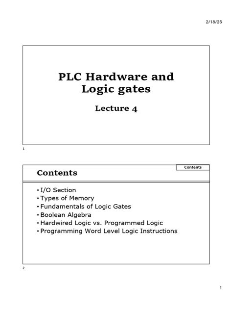 4 Plc Hardware And Logic Gates Pdf Logic Gate Programmable Logic