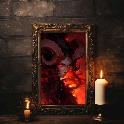 Demon Lilith Fine Art Print Video Game Wall Decor Fantasy Picture Succubus Poster Dark