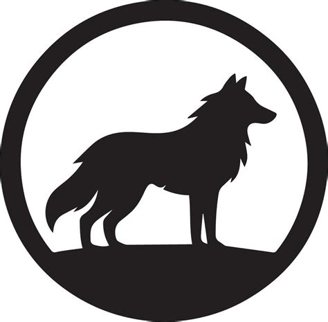 Lobo Silueta Editable Vector Ilustración Aislado Terminado Blanco