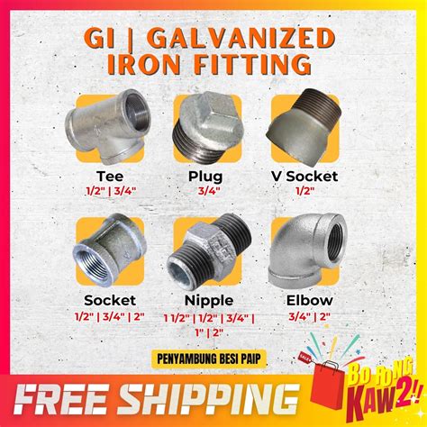 Pipe Joint Connector G I Galvanized Iron Pipe Fitting Besi Penyambung