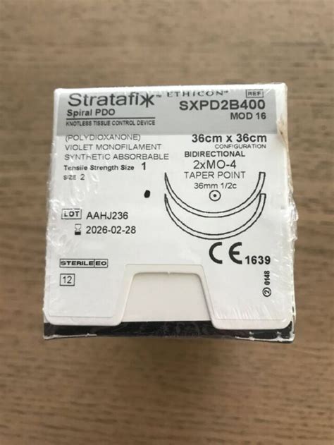 New Ethicon Sxpd2b400 Stratafix Spiral Pdo Knotless Tissue Control Device Bidirectional 2xmo 4