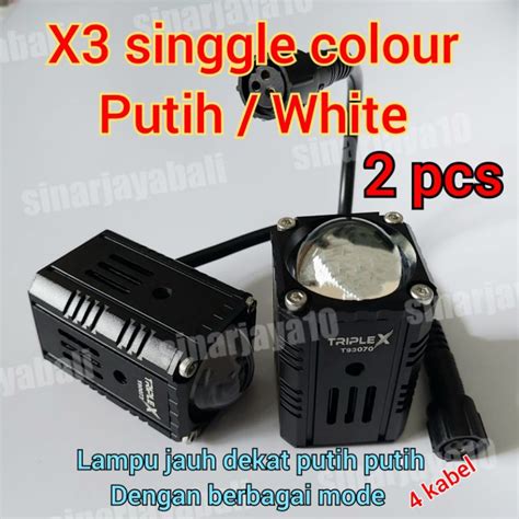 Jual Triple X X X Lampu Led Tembak Kecil Mini Projie Proji Kabut Foglamp Motor Mobil Laser