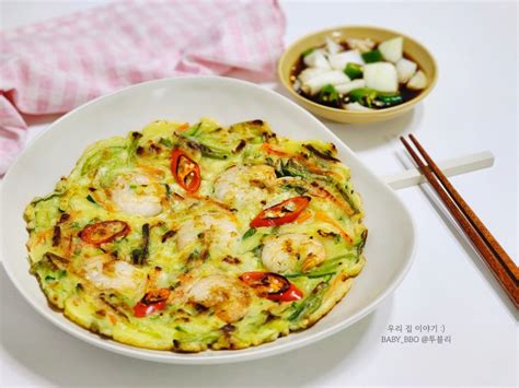 쪽파전 만들기 해물파전 반죽 새우 파전 레시피 간장 소스 부침개 양념장 전 종류 전 요리 네이버 블로그