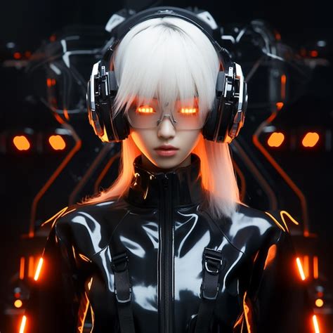 Premium Ai Image Futuristic Steampunk Girl In Vr Sunglasses Realistic