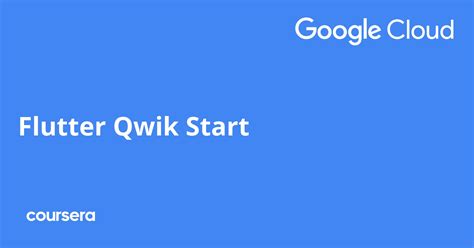 Flutter Qwik Start Coursya