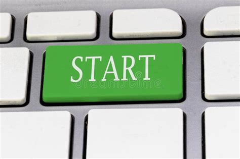 Green Start Button On A Keyboard Stock Photo Image Of Symbol