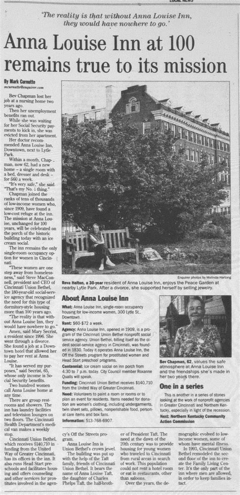 Digging Cincinnati History The Anna Louise Inn A Look At The Past