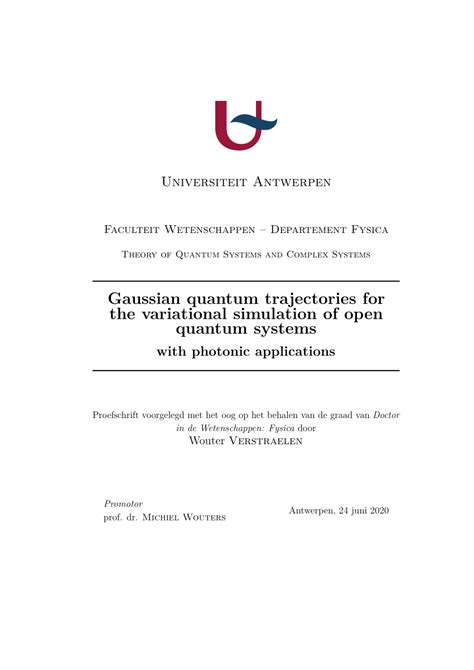 Pdf Gaussian Quantum Trajectories For The Variational Simulation Of