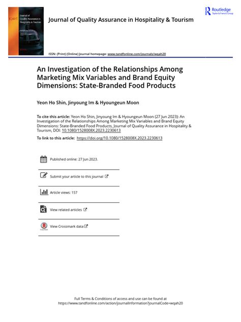 An Investigation Of The Relationships Among Marketing Mix Variables And Brand Equity Dimensions