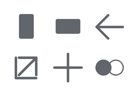 Different Types Of Buttons And Arrows On A White Background