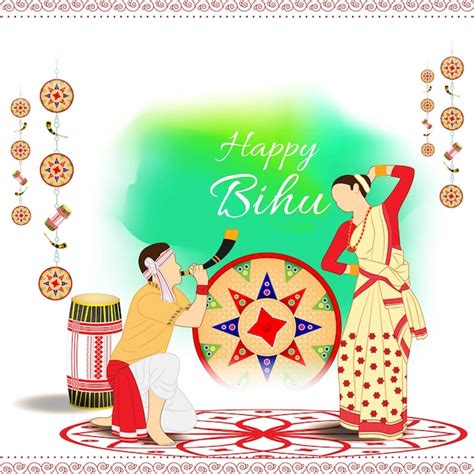 Illustration Vectorielle Du Nouvel An Assamais Bihu Vecteur Premium