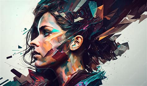 Premium Photo Woman Abstract Illustration Womans Face Generated By Ai
