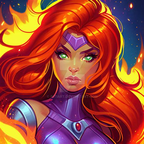 Starfire Portrait By Intiart On Deviantart