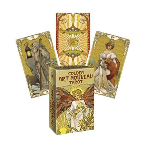 Golden Art Nouveau Mini Tarot Deck Cards Original Lo Scarabeo Etsy