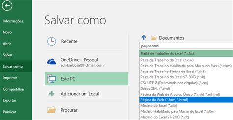 Salvar Html Planilha Tudo Excel