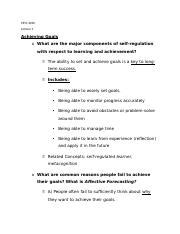 PSYC 4030 Lecture 1 Docx PSYC 4030 Lecture 1 Achieving Goals O What